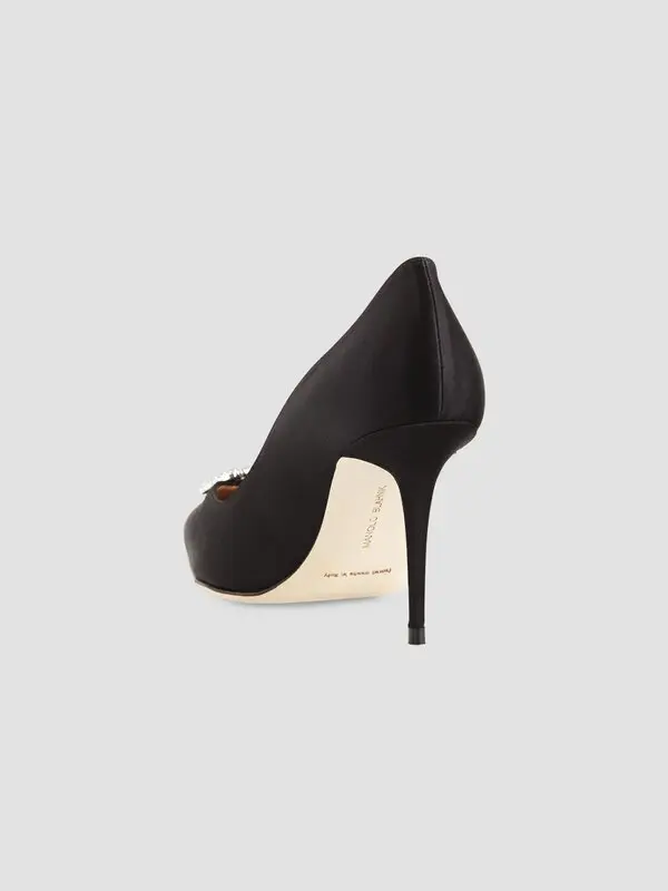 Manolo Blahnik Nadira 90mm Crystal-embellished Satin Pumps