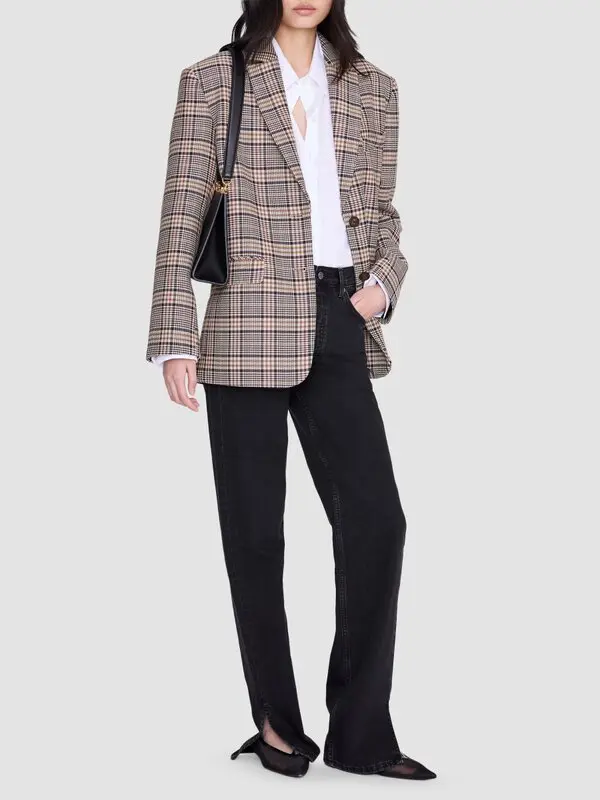 ANINE BING Quinn Plaid Oversized Blazer