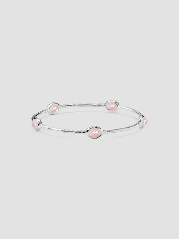 Ippolita Rock Candy Five-stone Sterling Rose Quartz & Mother-of-pearl Doublet Bangle - Silver