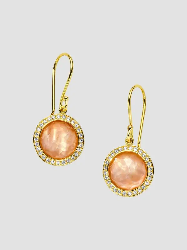 Ippolita Lollipop 18k Yellow Gold, Green Amethyst, Blue Topaz & Diamond Mini Drop Earrings - Brown Shell