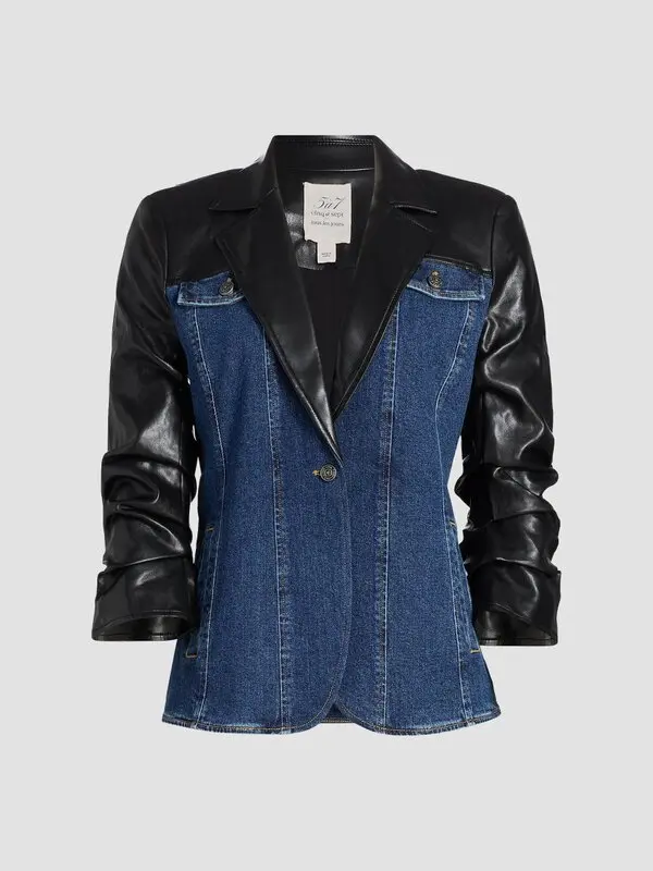 Cinq À Sept Remmy Faux-leather Panel Blazer