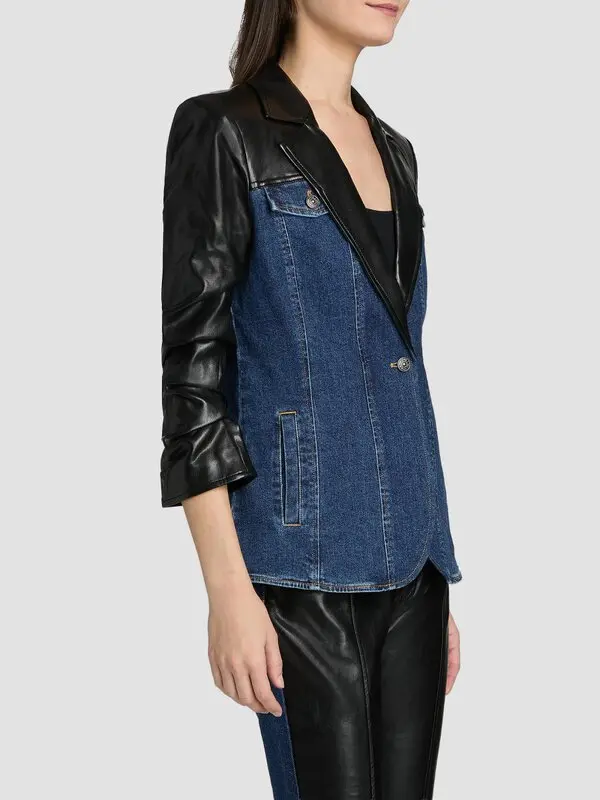 Cinq À Sept Remmy Faux-leather Panel Blazer