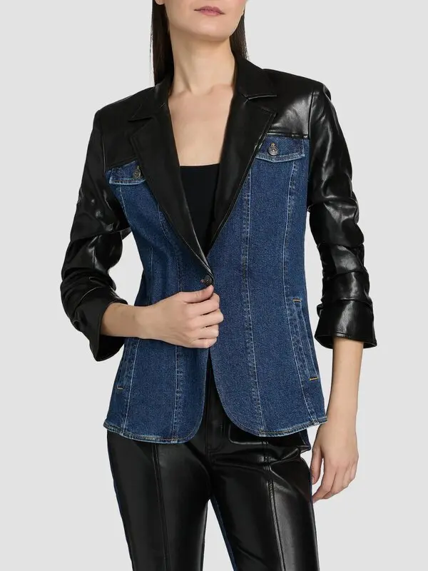 Cinq À Sept Remmy Faux-leather Panel Blazer