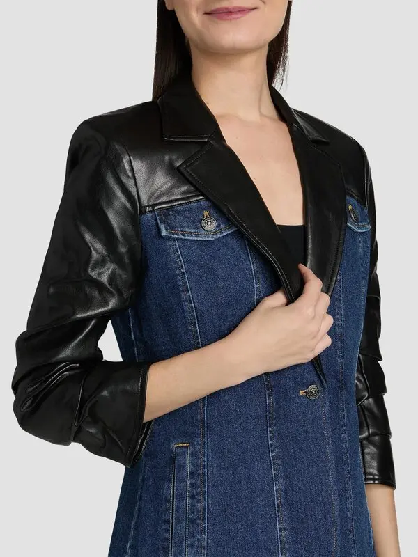 Cinq À Sept Remmy Faux-leather Panel Blazer