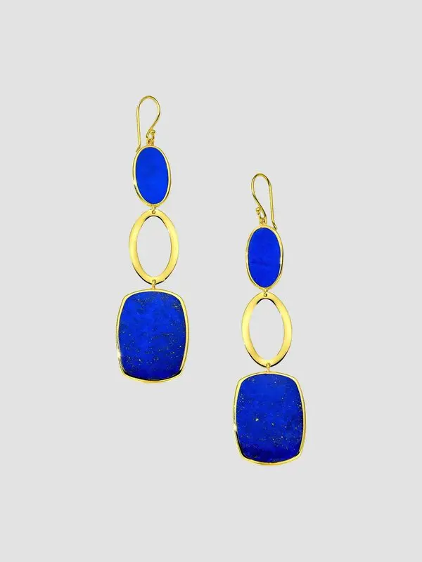 Ippolita Rock Candy 18k Yellow Gold & Wavy Oval Drop Earrings