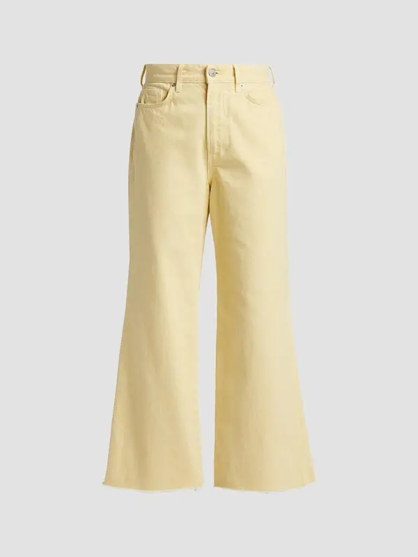 Veronica Beard Taylor High-rise Wide-leg Crop Jeans - Chamomile