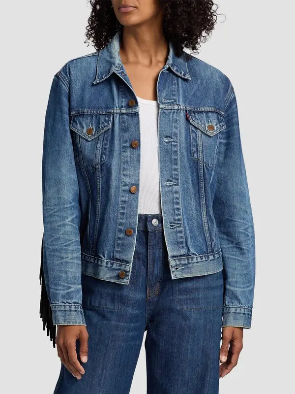 RE/DONE X Levi's Fringe-trim Denim Trucker Jacket