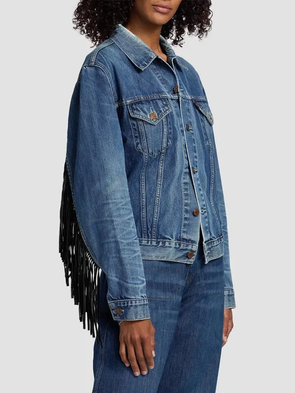 RE/DONE X Levi's Fringe-trim Denim Trucker Jacket