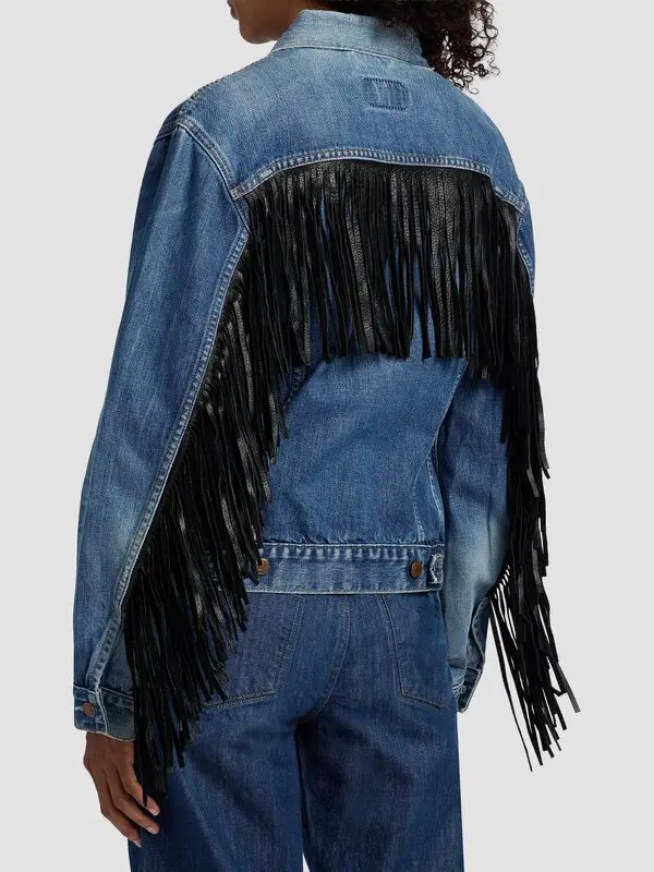 RE/DONE X Levi's Fringe-trim Denim Trucker Jacket