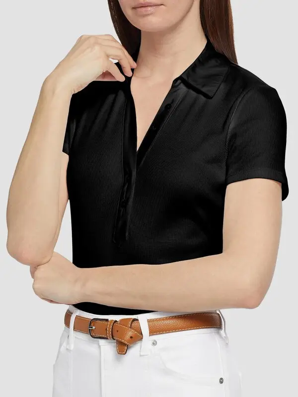 Veronica Beard Kearney Polo T-shirt - Black