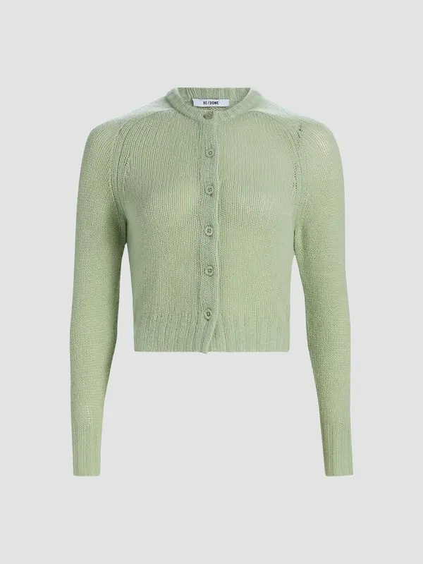 RE/DONE Cashmere Slim-fit Crop Cardigan