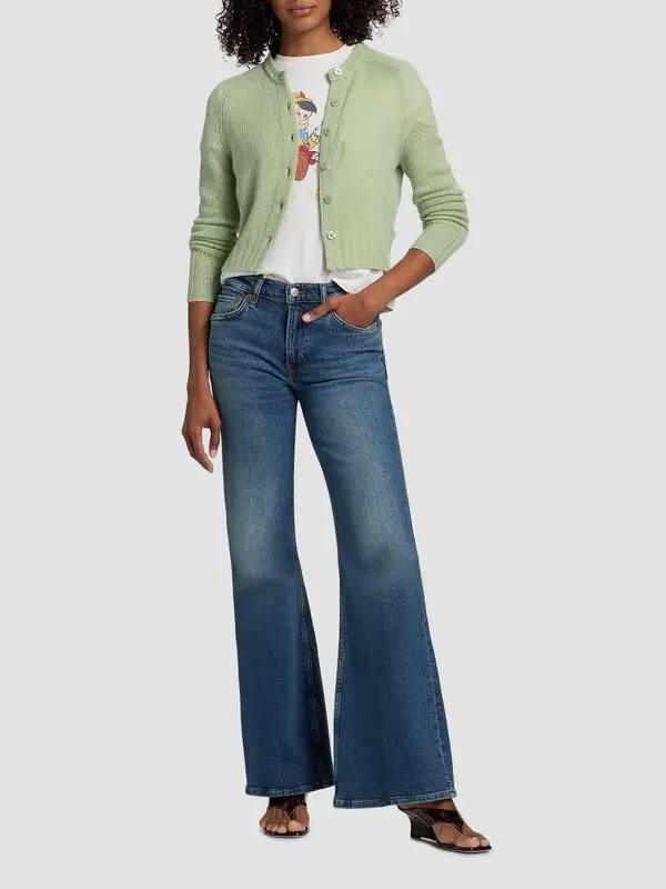 RE/DONE Cashmere Slim-fit Crop Cardigan