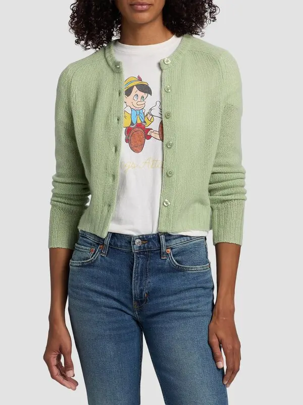 RE/DONE Cashmere Slim-fit Crop Cardigan