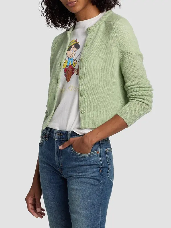 RE/DONE Cashmere Slim-fit Crop Cardigan