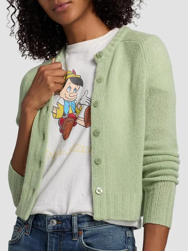 RE/DONE Cashmere Slim-fit Crop Cardigan