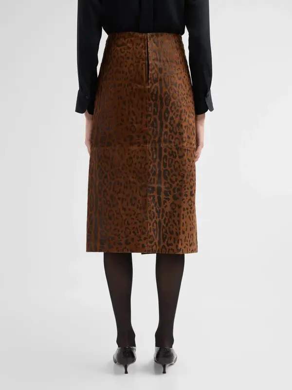 Kobi Halperin Melissa Leopard-print Suede Midi Skirt