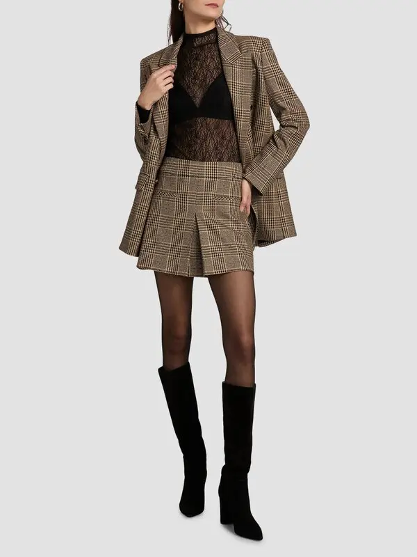 Veronica Beard Pavaline Check Miniskirt