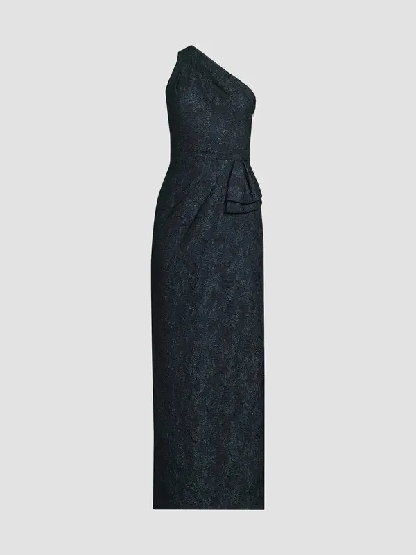 Aidan Mattox Textured Jacqaurd Column Gown