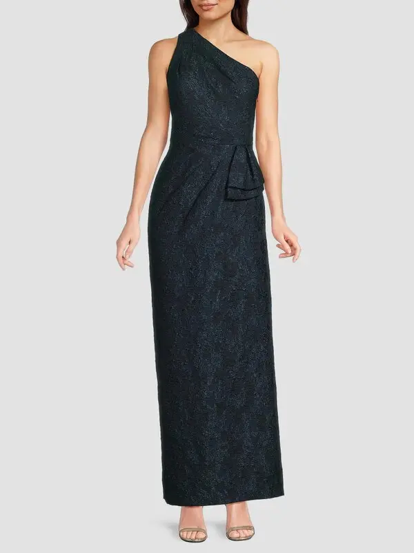 Aidan Mattox Textured Jacqaurd Column Gown