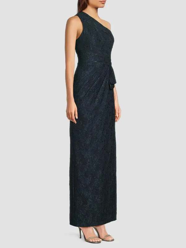 Aidan Mattox Textured Jacqaurd Column Gown