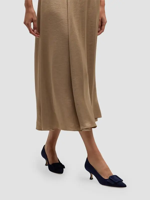 Manolo Blahnik Maysale 50mm Suede Buckle Pumps