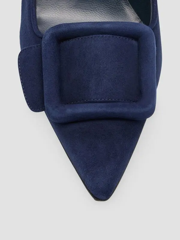 Manolo Blahnik Maysale 50mm Suede Buckle Pumps
