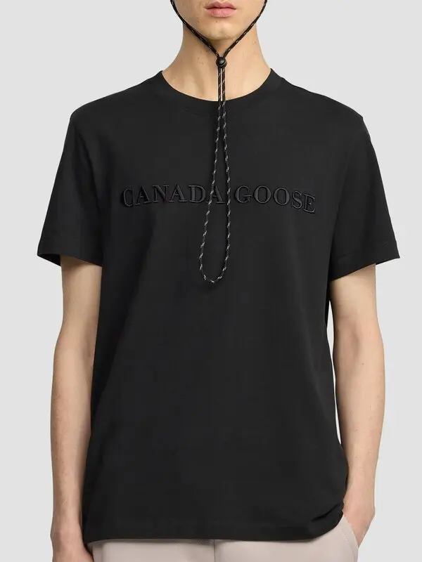 Canada Goose Emersen Embroidered Cotton T-shirt - Black