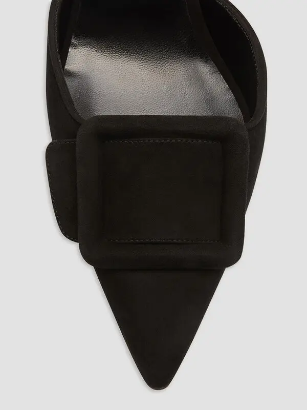 Manolo Blahnik Maysli 70mm Suede Slingback Pumps - Black