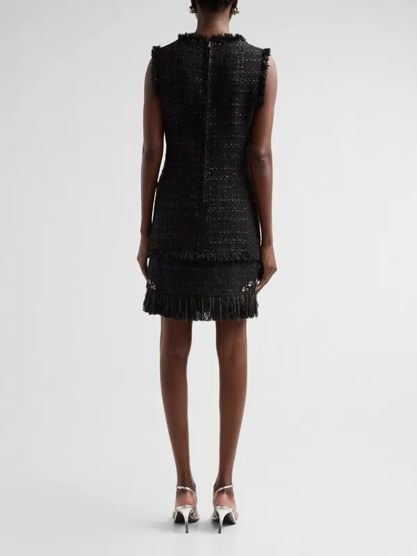 Kobi Halperin Rives Sequin-embellished Tweed A-line Mini Dress - Black