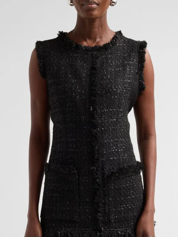 Kobi Halperin Rives Sequin-embellished Tweed A-line Mini Dress - Black