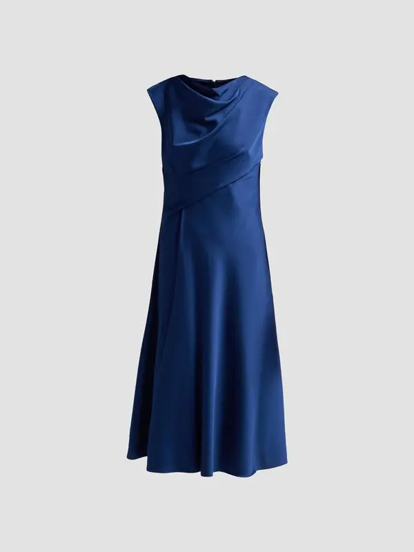 Aidan Mattox Crepe Back Satin Midi Dress