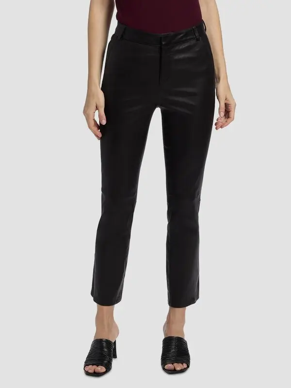 L'Agence Ketra Leather Baby Boot-cut Trousers