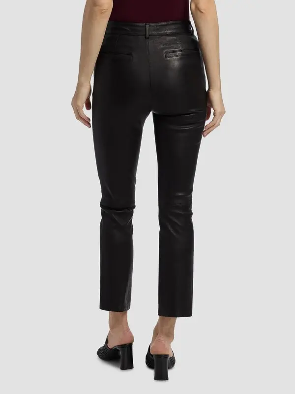 L'Agence Ketra Leather Baby Boot-cut Trousers