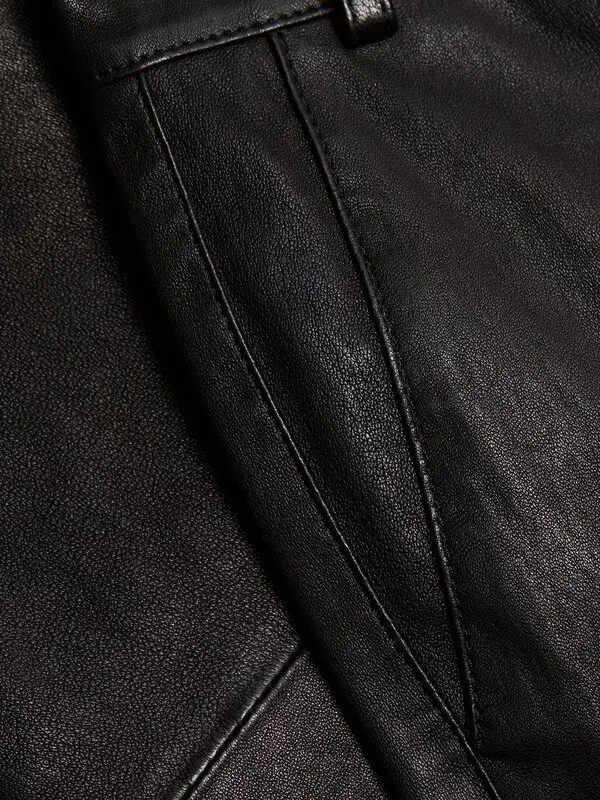 L'Agence Ketra Leather Baby Boot-cut Trousers