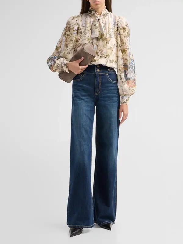 Kobi Halperin Beau Floral Tieneck Blouse
