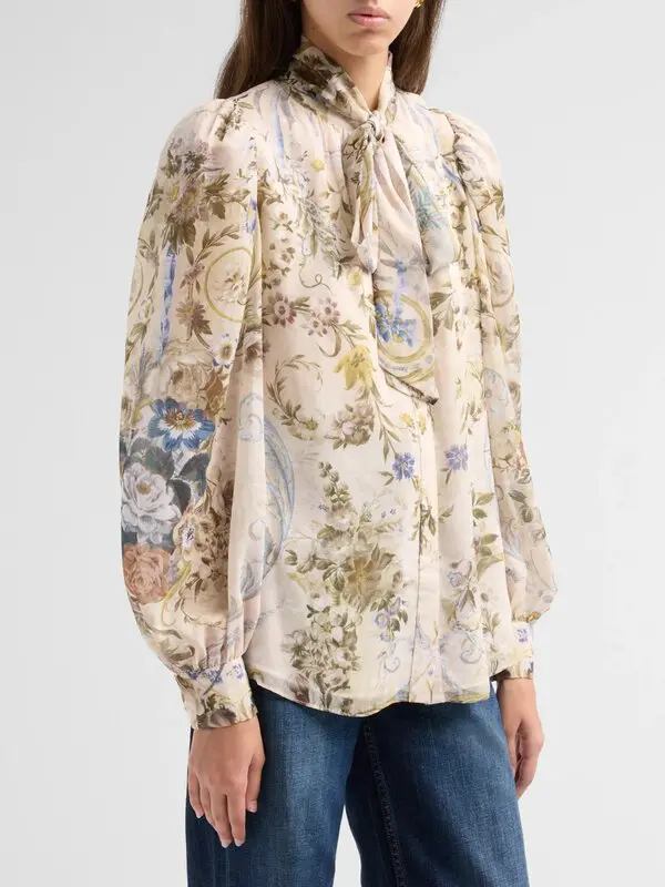 Kobi Halperin Beau Floral Tieneck Blouse