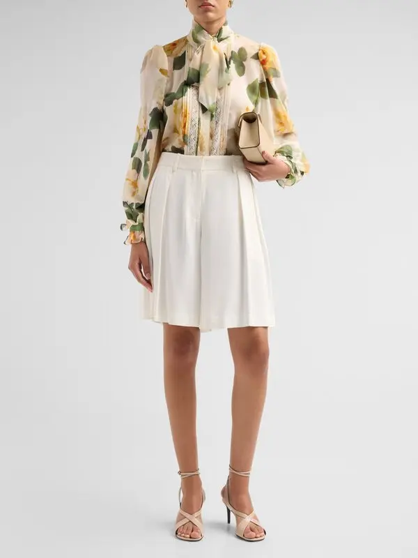 UNGARO Odessa Floral Lace-trimmed Blouse