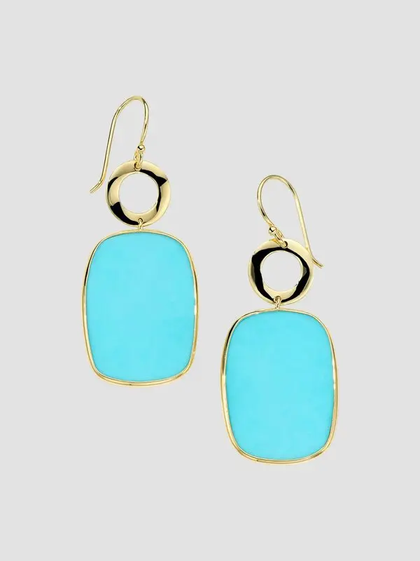 Ippolita Rock Candy 18k Yellow Gold & Lapis Wavy Circle Drop Earrings