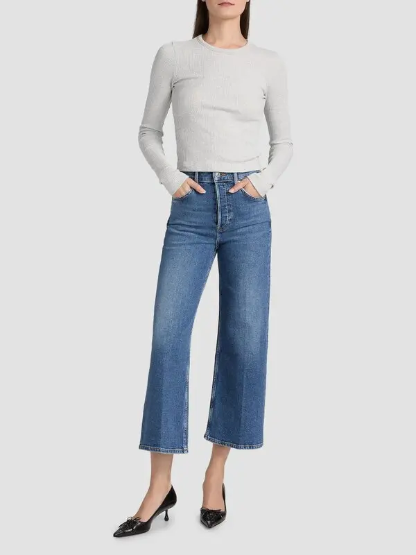 RE/DONE 70s High-rise Wide-leg Crop Jeans