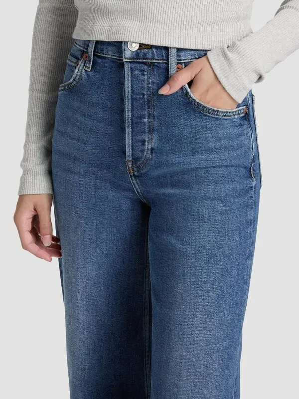 RE/DONE 70s High-rise Wide-leg Crop Jeans