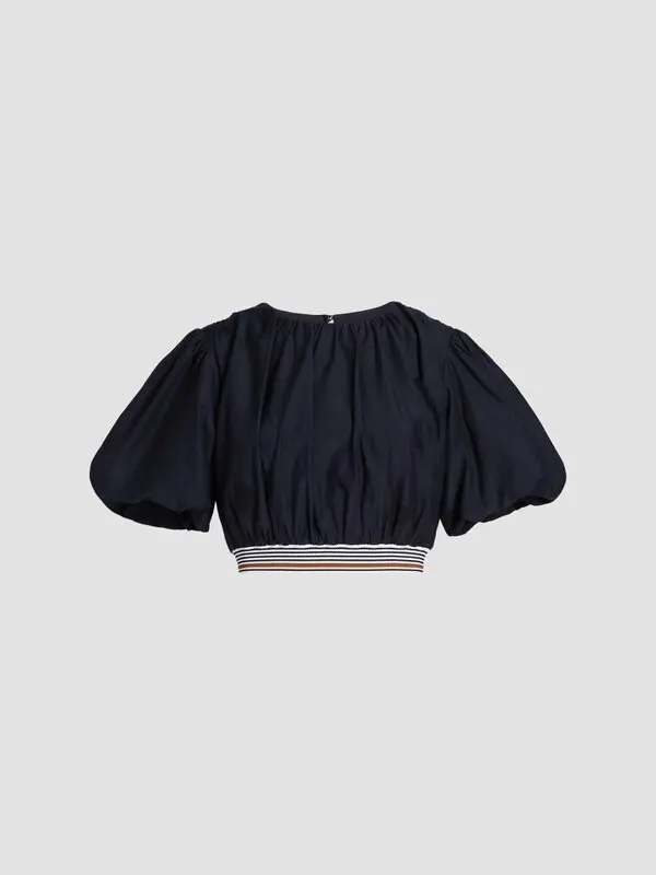 Veronica Beard Gabriela Cotton-silk Crop Top