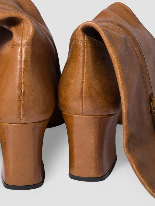 Miu Miu Nappa Leather Boots With Buckle - Brown