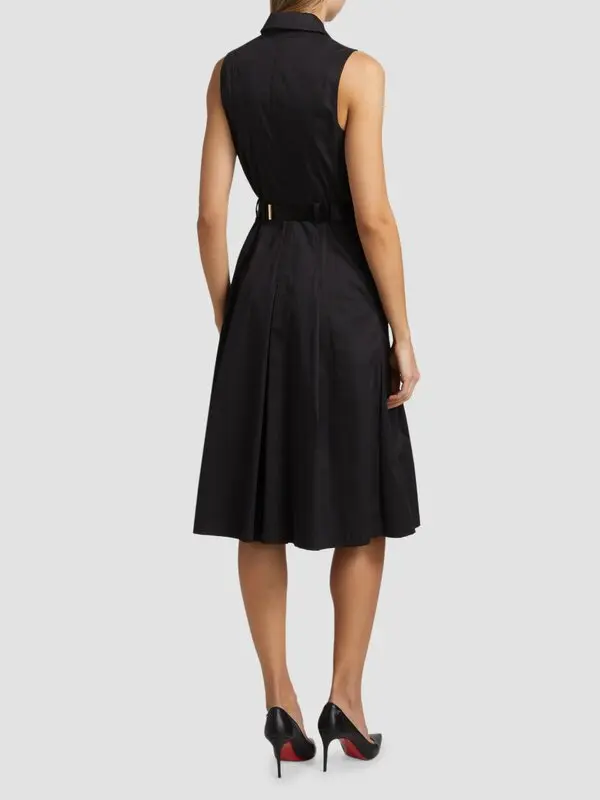 L'Agence Kylo Cotton-blend Belted Midi-shirtdress