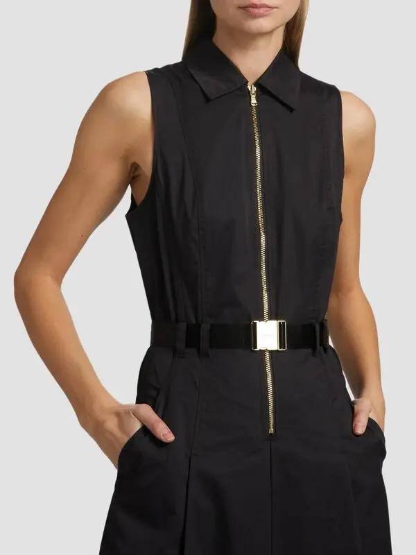 L'Agence Kylo Cotton-blend Belted Midi-shirtdress