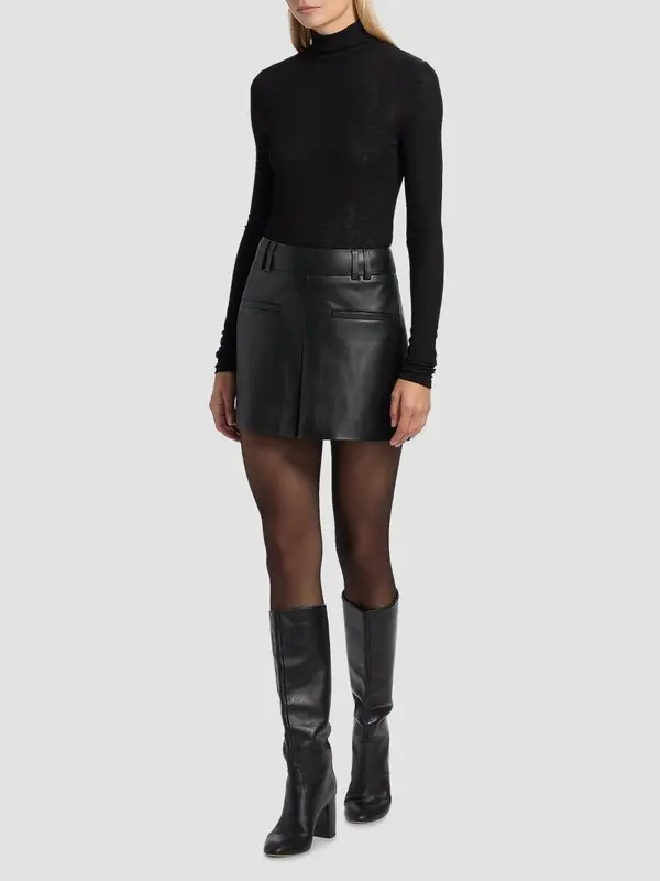Veronica Beard Pavaline Faux-leather Miniskirt