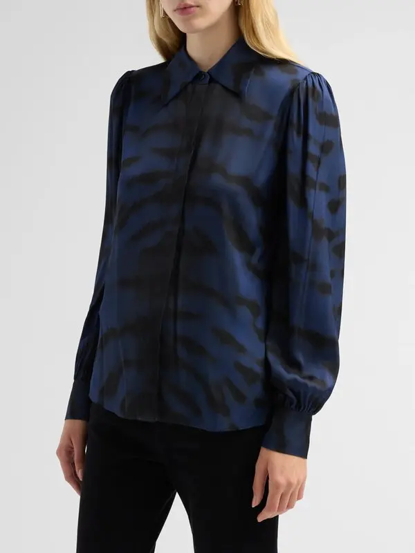 Kobi Halperin Davis Tiger-print Silk Blouse