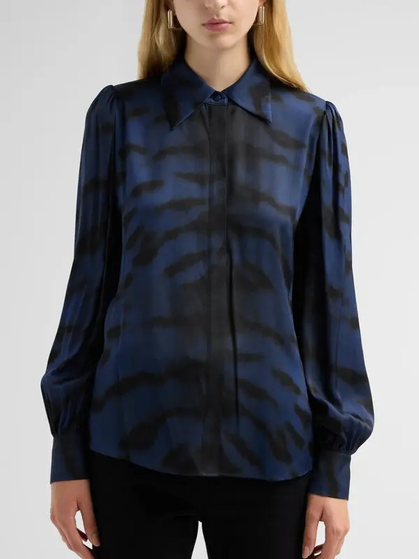 Kobi Halperin Davis Tiger-print Silk Blouse