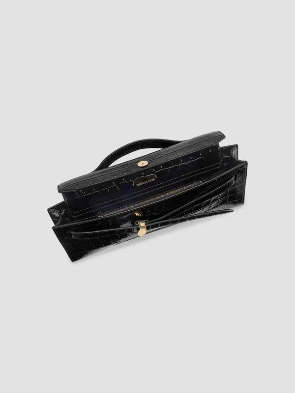 Veronica Beard Croc-embossed Leather Clutch