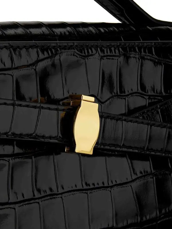 Veronica Beard Croc-embossed Leather Clutch