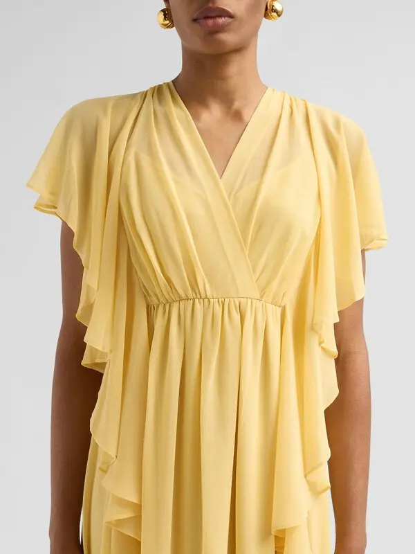 UNGARO Saffron Ruffle Empire Dress - Raffia